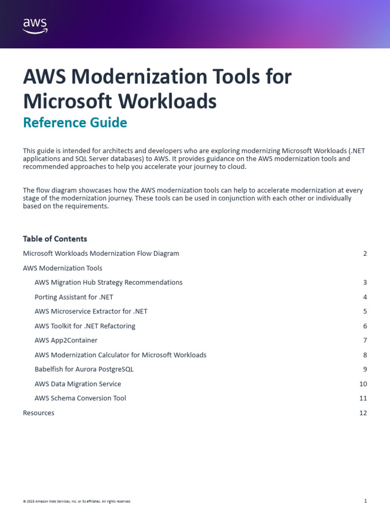 Aws Modernization Pdf Databases Amazon Web Services