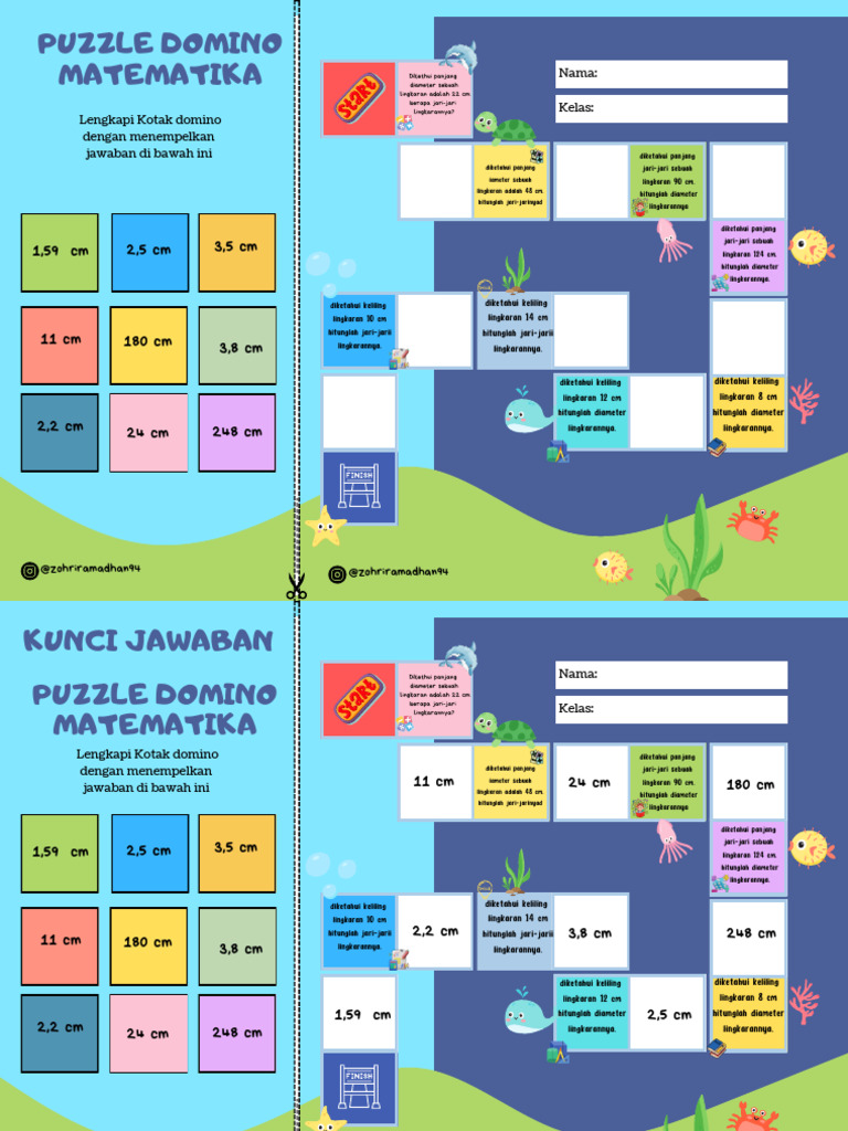 Puzzle Domino Matematika | PDF