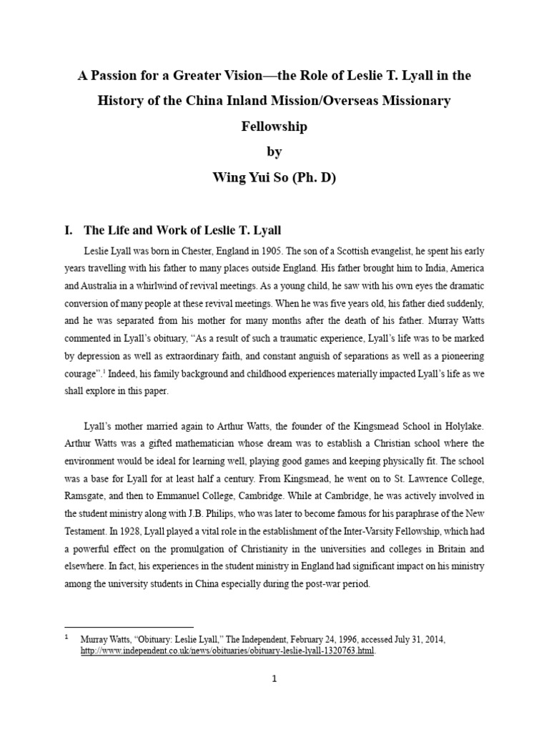 A Passion For A Greater Vision | PDF