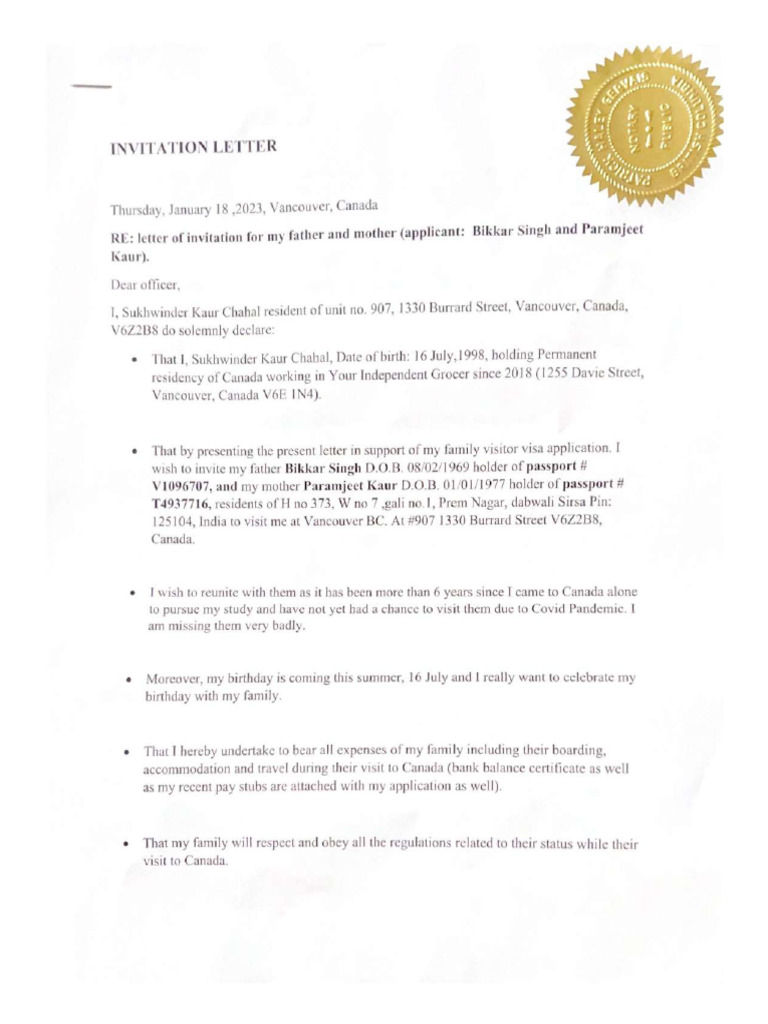 Invitation Letter | Download Free PDF | Pension | Taxes