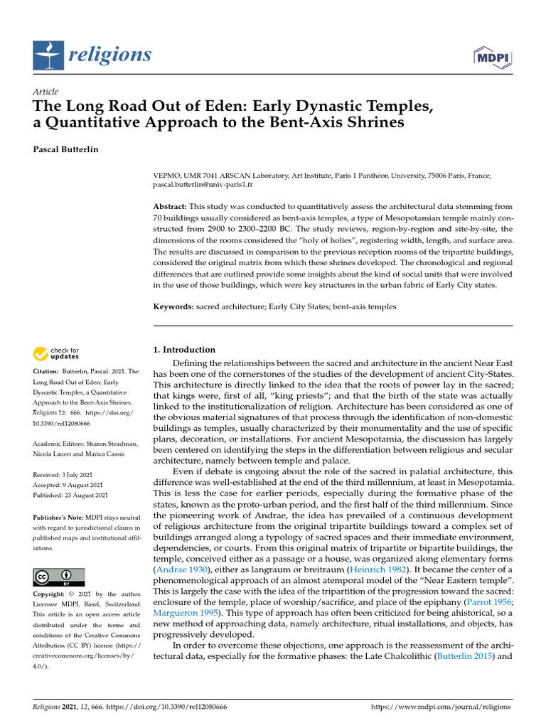 The Long Road Out of Eden Early Dynastic Temples A | PDF | Temple ...