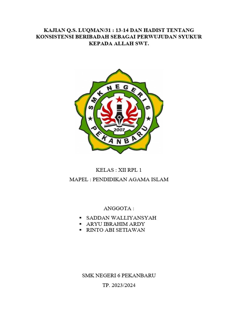 MAKALAH AGAMA Tentang Syirik Dan Berbakti Kepada Orang Tua | PDF | Agama & Spiritualitas