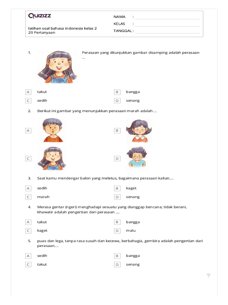 Latihan Soal Bahasa Indonesia Kelas 2 | PDF