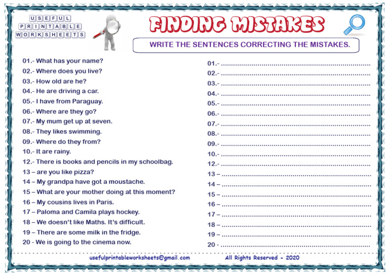 Finding Mistakes 01 Kids 4 | PDF