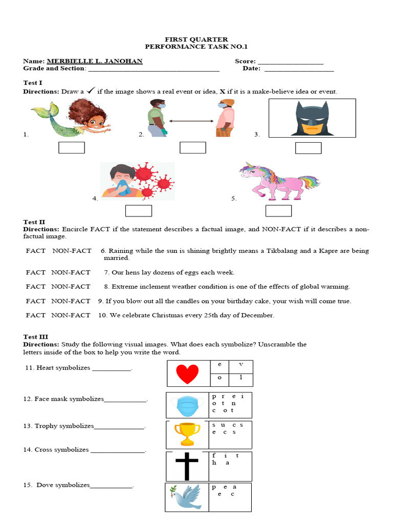 Performance Task 1 in English 6 | PDF