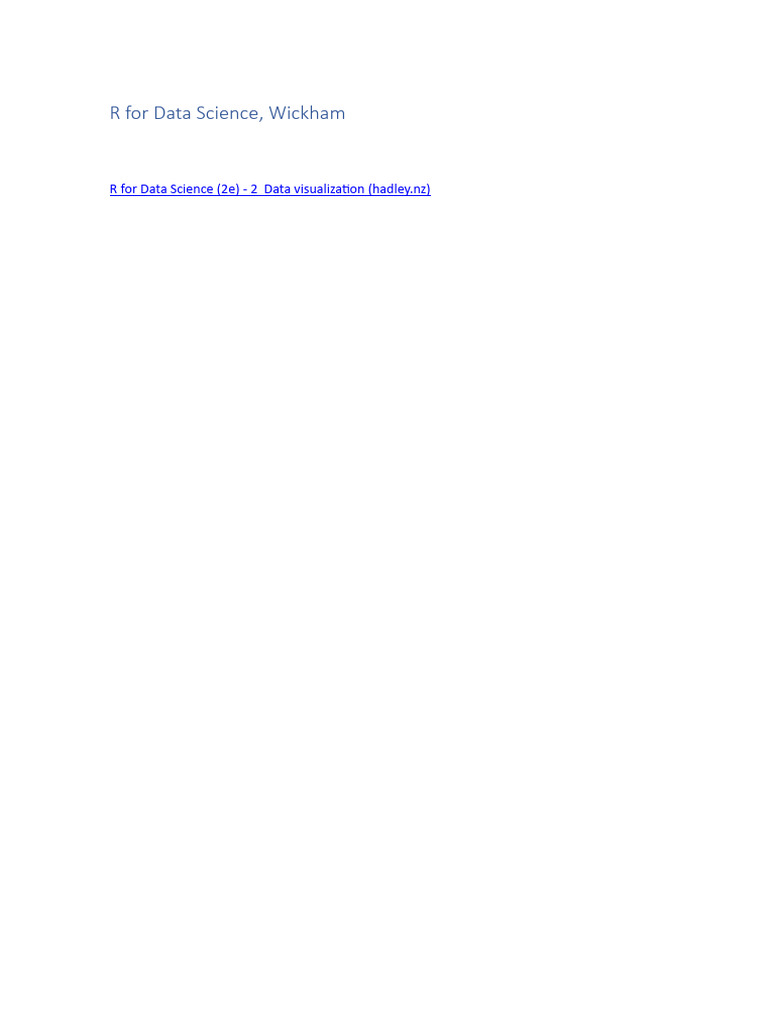 R For Data Science | PDF