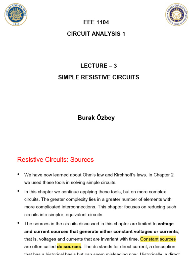 2.simple Resistive Circuit | PDF | Series And Parallel Circuits | Electrical Network