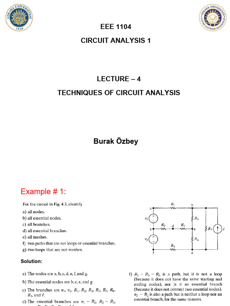Simple Resistive Circuit Example | PDF | Mathematics | Algebra
