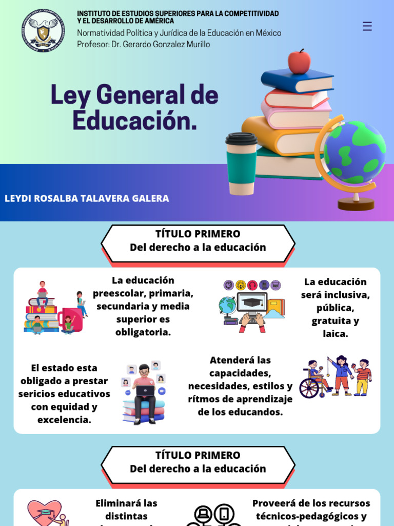 La Ley General de Educación | PDF | Educación de la primera infancia | Educación primaria
