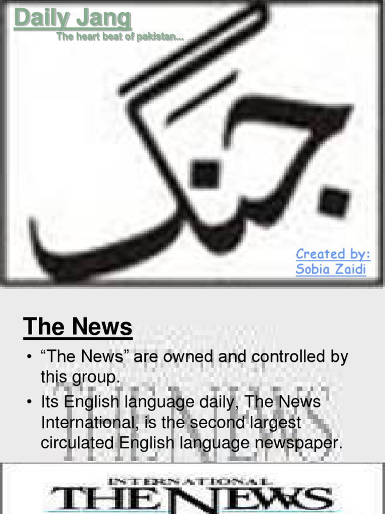 Daily Jang Urdu Newspaper Rawalpindi