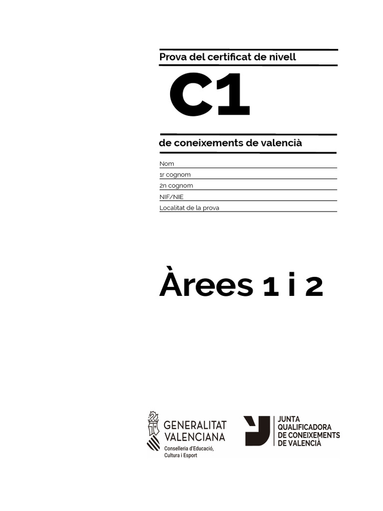 Examen C1 Valenciano Sept 2021 | PDF