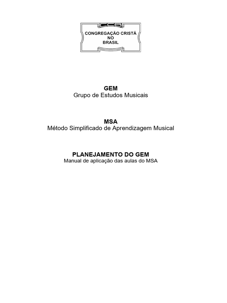 GEM - MSA - Manual de Aplicação Das Aulas - v.2.0 | PDF | Aprendizado ...