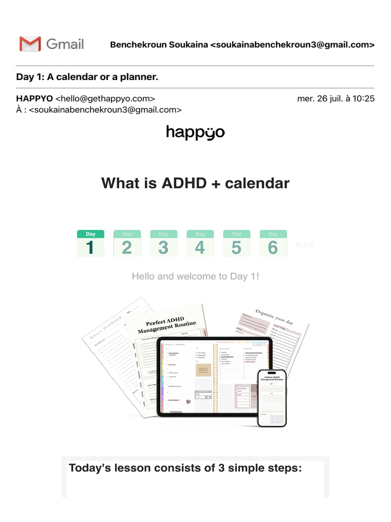 Day 1: A Calendar or A Planner. | Download Free PDF | Attention Deficit ...