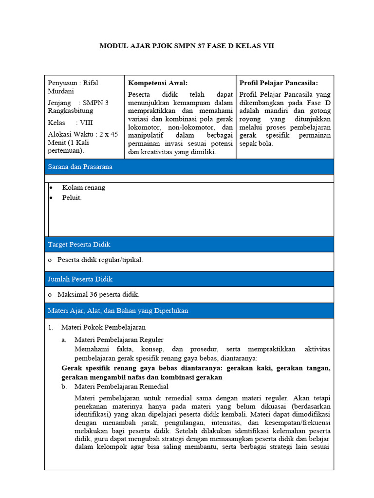 Modul Renang | PDF