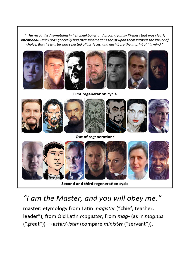The Master's Timeline | PDF | The Doctor (Doctor Who) | Doctor Who