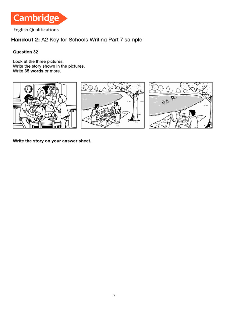 A2 Key Writing Picture Story Sample | PDF