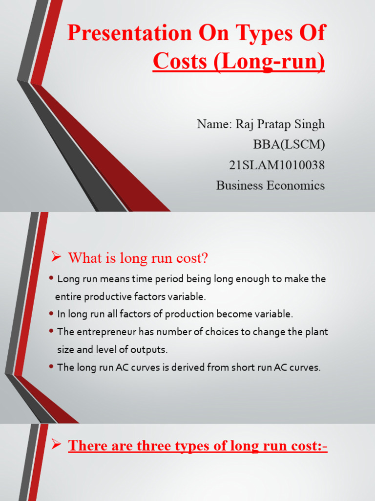 Presentation On Types of Costs (Long-Run) | PDF