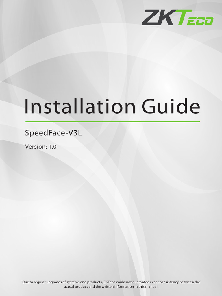 SpeedFace-V3L Installation Guide - EN | PDF | Ip Address | Ethernet