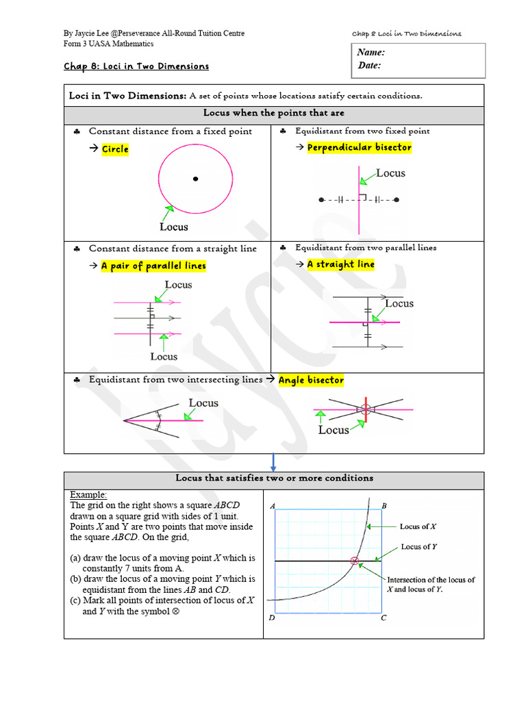 19 - F3 Loci in Two Dimensions | Download Free PDF | Circle | Analytic ...