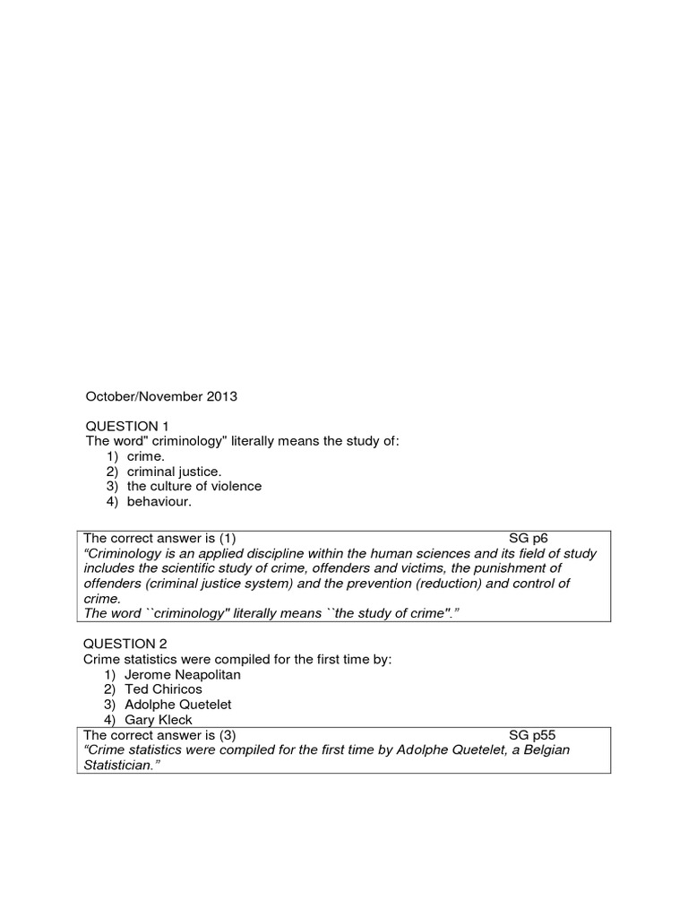 CMY1501 Criminology Study Guide 2023 | PDF | Criminology | Crime & Violence