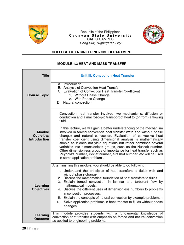 Module 1.3 H M T - CONVECTION | PDF | Convection | Heat Transfer