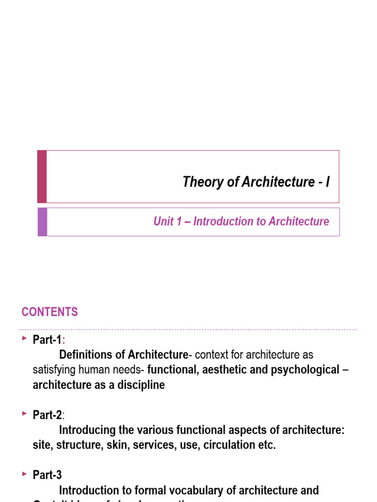 Theoryofarchitecture Merged | PDF | Space | Theory