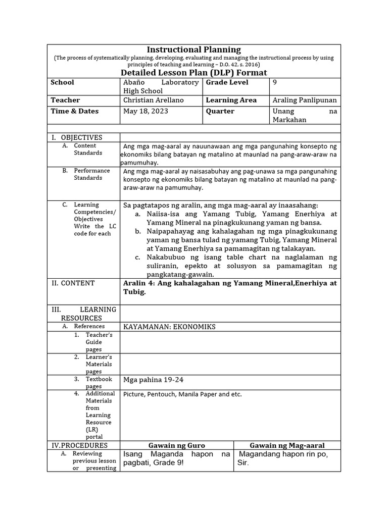 DLP GAWAING Yamang Enerhiya Yamang Tubig at Yamang Mineral | PDF