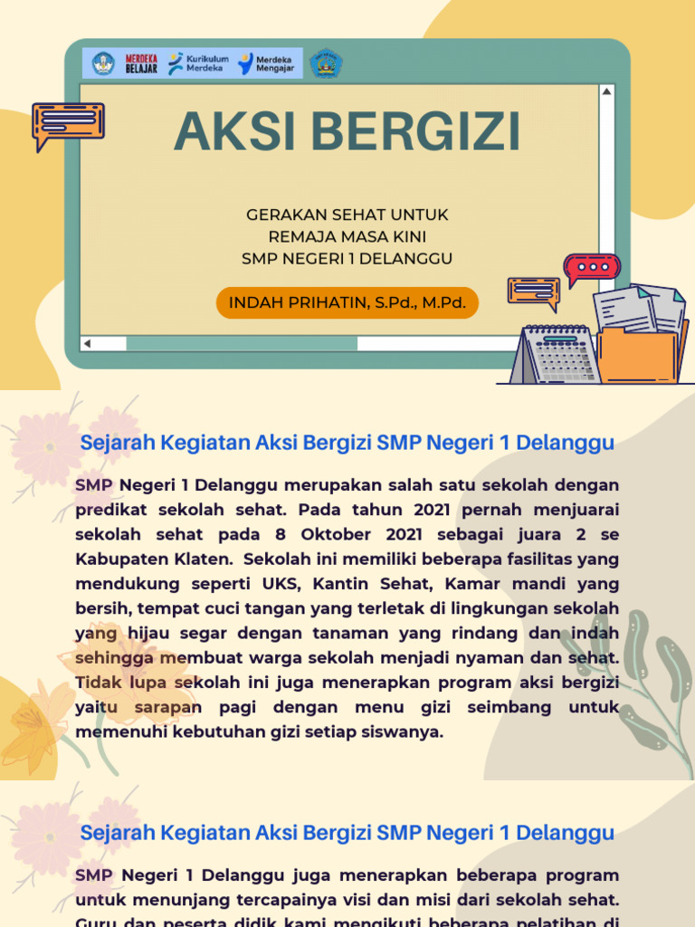 Program Aksi Bergizi di SMP 1 Delanggu | PDF