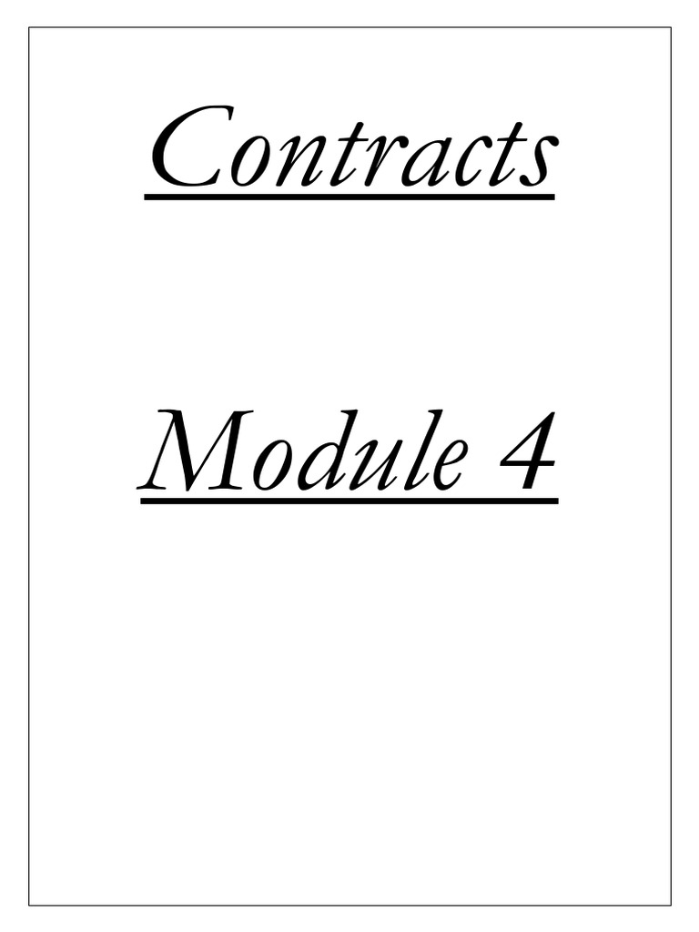 Module 4 (Contracts) | PDF | Lawsuit | Consideration