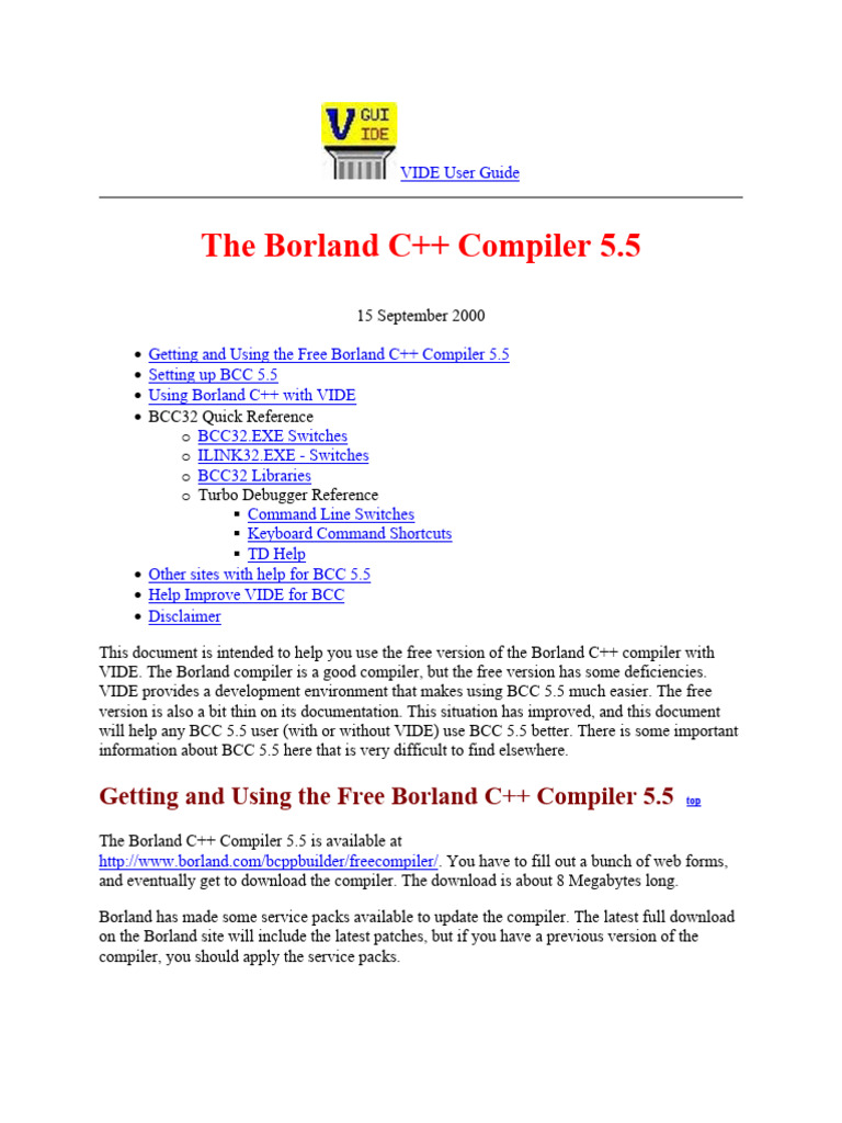 Borlan Command Line Switches2 | PDF | Library (Computing) | Windows 2000