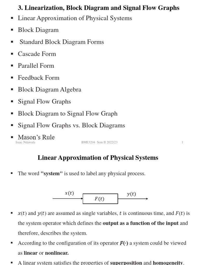 3 - Linearization Block Digram and Signal Flow Graphs | PDF | Systems ...