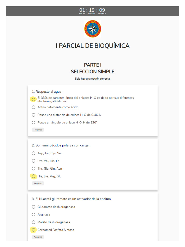 1er Parcial de Bioquímica | PDF