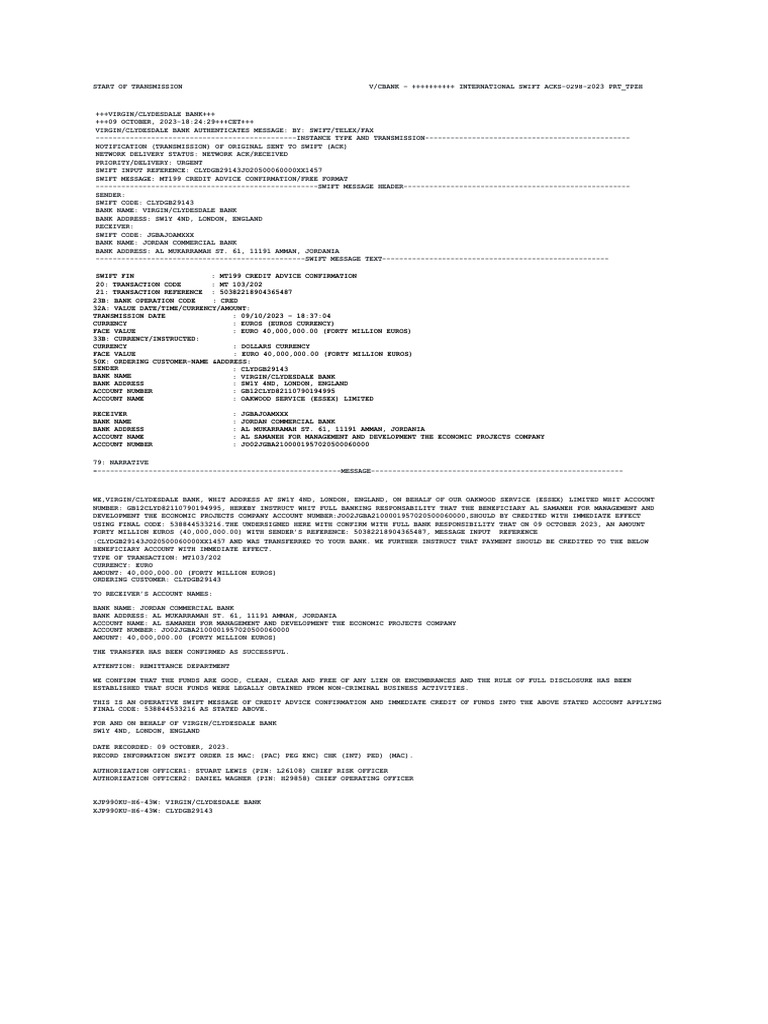MT 199 Jordania | PDF | Euro | Transmission Control Protocol
