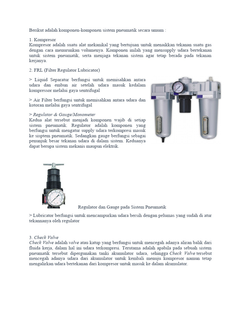 Komponen Komponen Pneumatik New | PDF