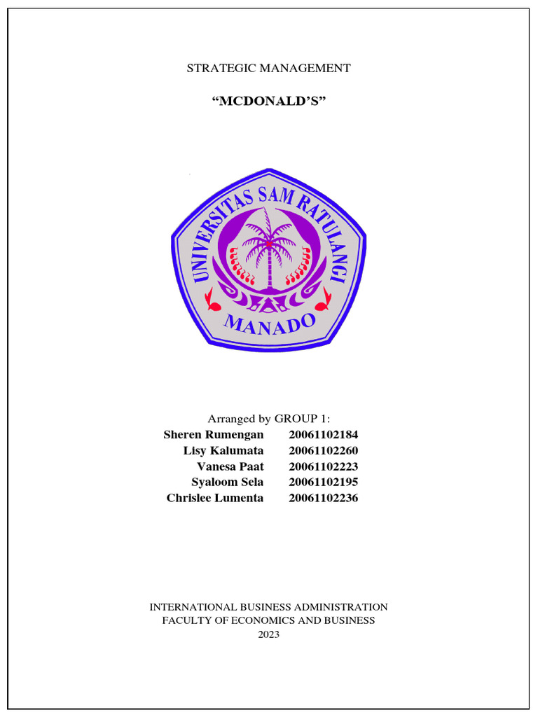Strategic Management FINAL EXAM (REVISED) - Group 1 McDonald's | Download Free PDF | Pricing ...