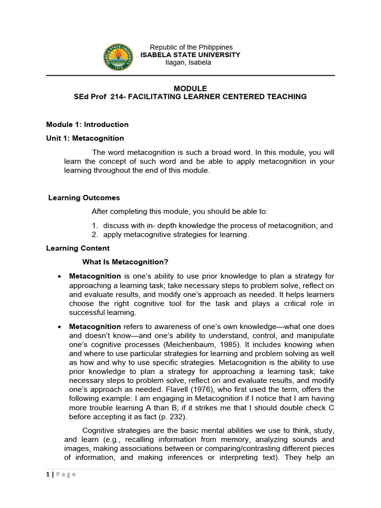 Module Facilitating Learning Final Complete | PDF | Learning ... Module Facilitating Learning Final Complete | PDF | Learning ...