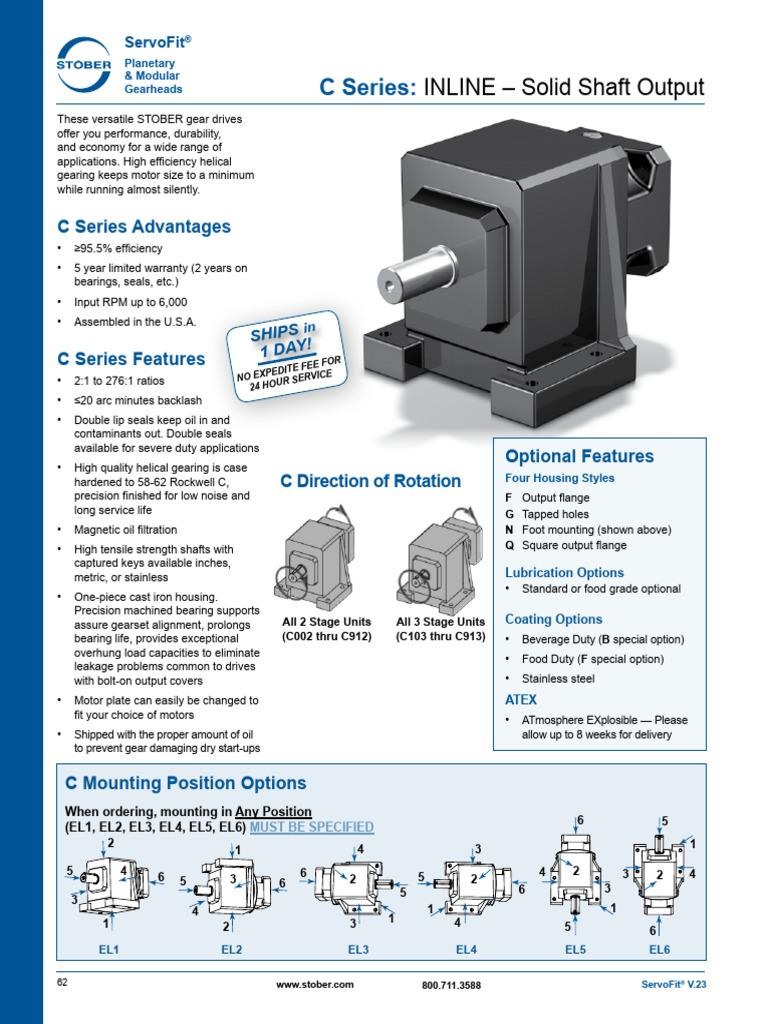 Stober ServoFit C Series Data Sheet | PDF | Gear | Physical Sciences