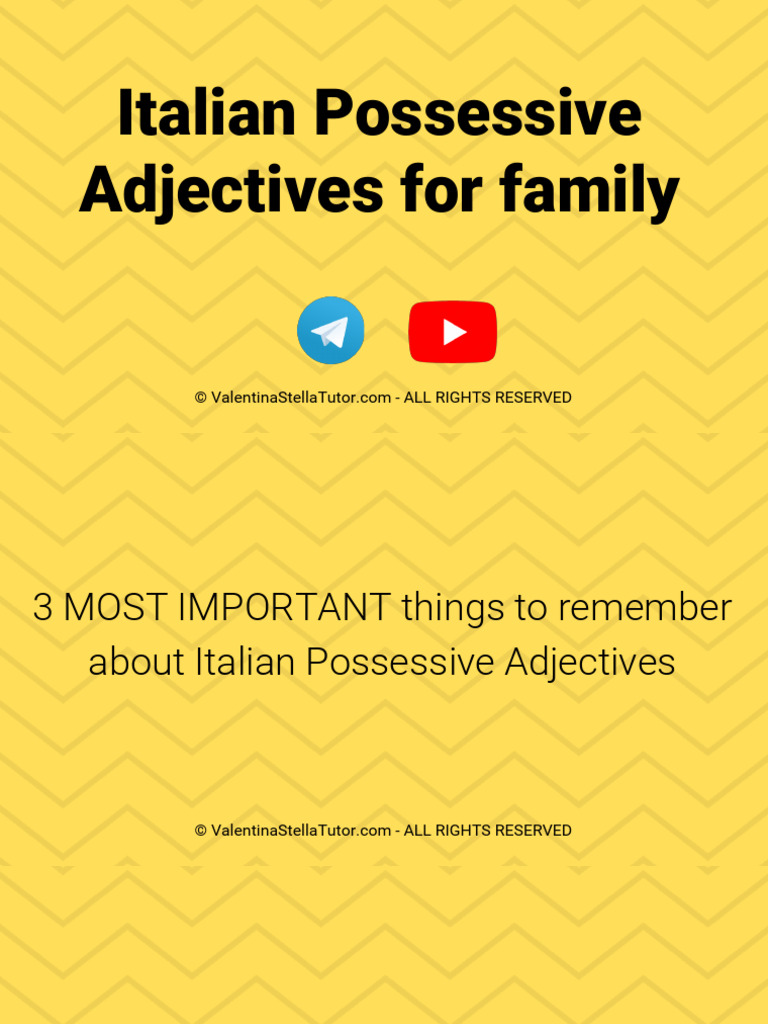 Italian Possessive Adjectives For Family | PDF | Semantics ...