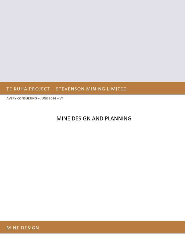 Mine Planning and Design Avery Consulting Te Kuha Mine Planning v4 17 Jun 14 | PDF | Coal Mining