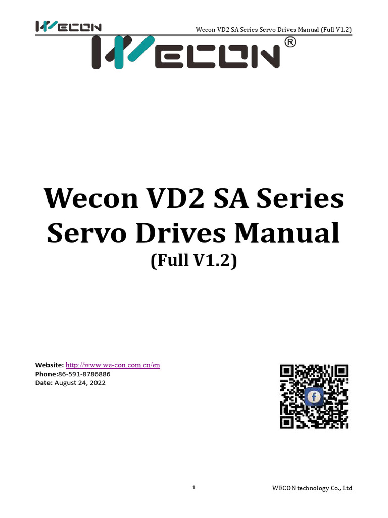 Wecon VD2 SA Series Servo Drives Manual (Full V1.2) Vfinal | PDF ...