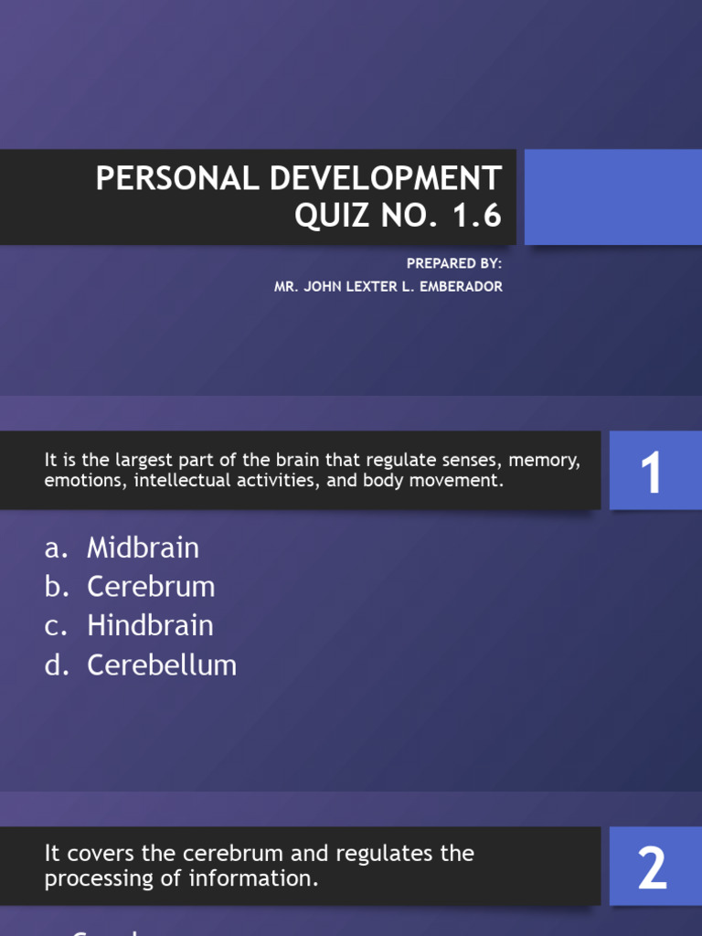 Brain Function & Development Quiz | PDF | Cerebrum | Cerebral Cortex