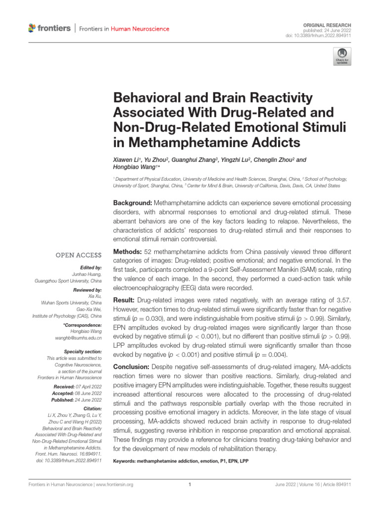 Behavioral and Brain Reactivity Associated With Drug-Related and Non ... Behavioral and Brain Reactivity Associated With Drug-Related and Non ...