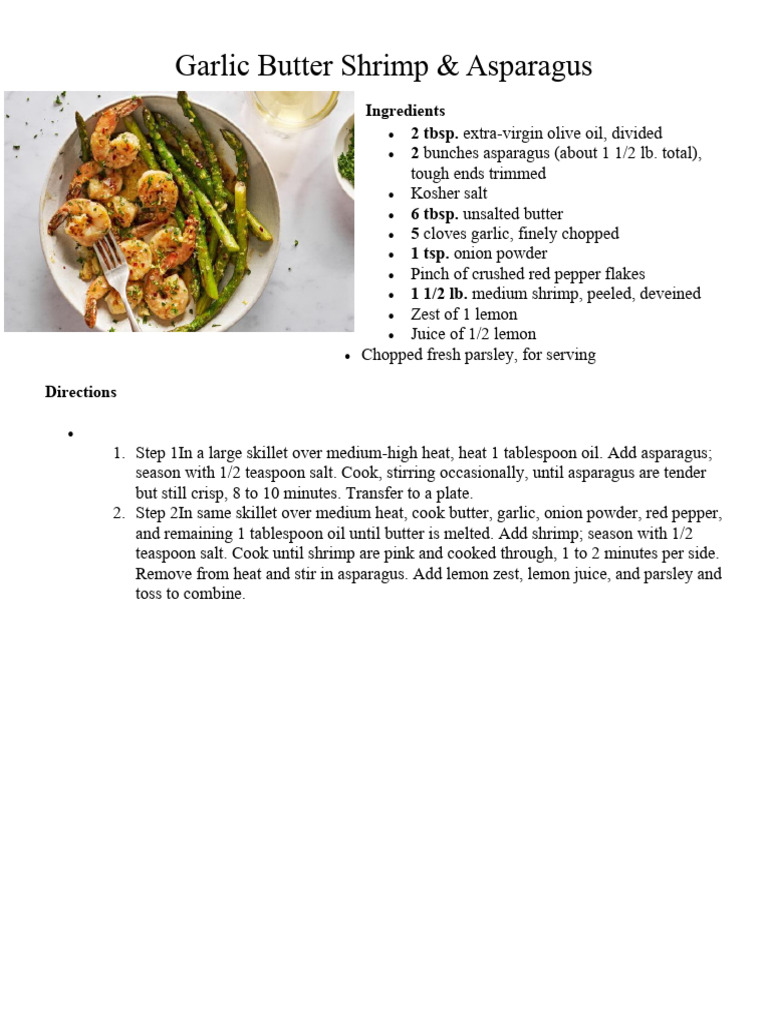 Garlic Butter Shrimp | PDF