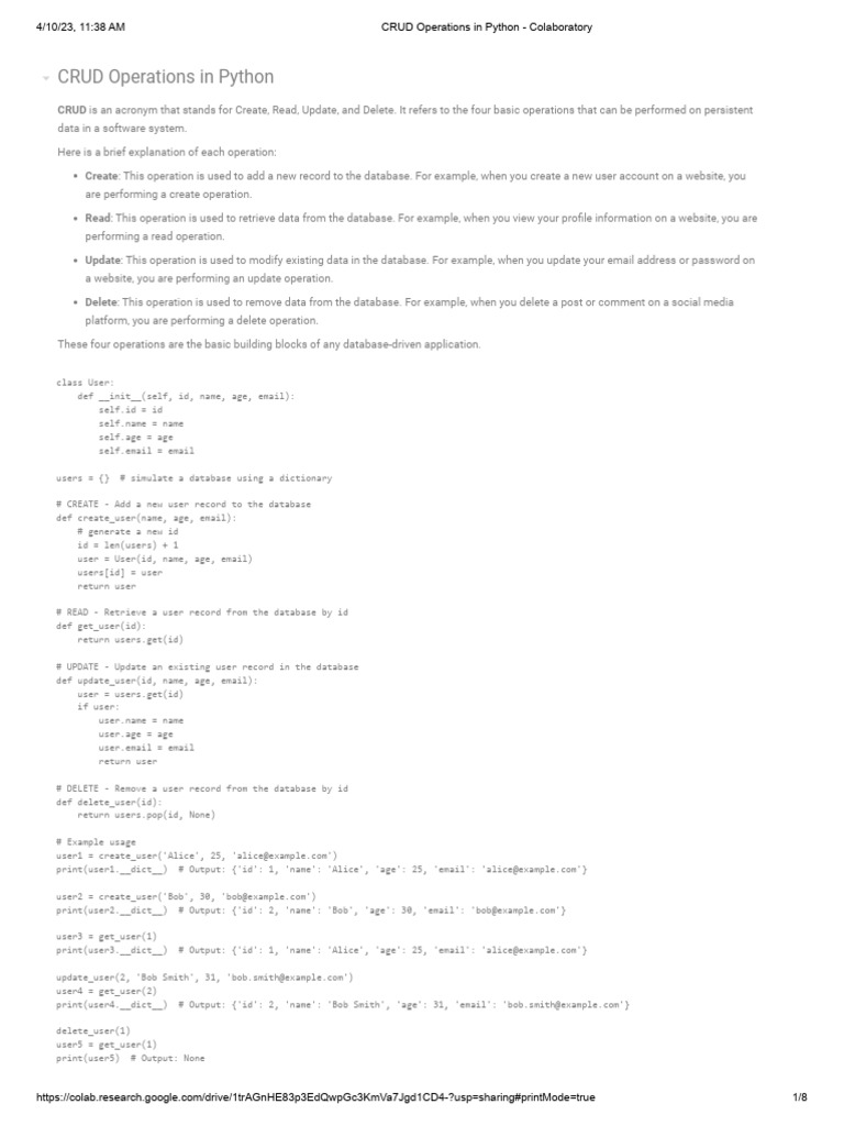 CRUD | PDF | Databases | Data CRUD | PDF | Databases | Data