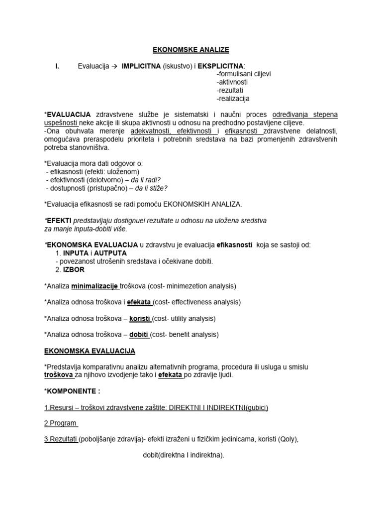 Ekonomske Analize | PDF