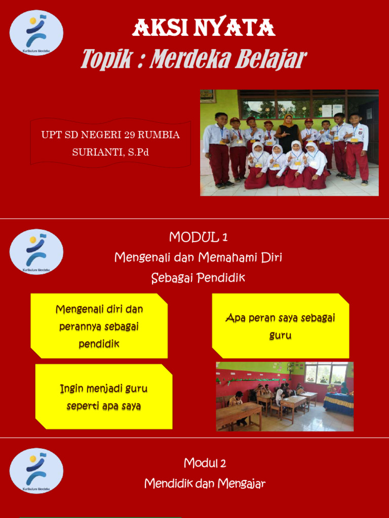 Aksi Nyata Topik Merdeka Belajar - Surianti, S.PD | PDF