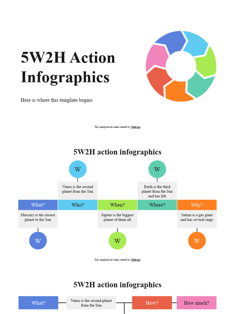 5W2H Action Infographics by Slidesgo | Download Free PDF | Planets ...