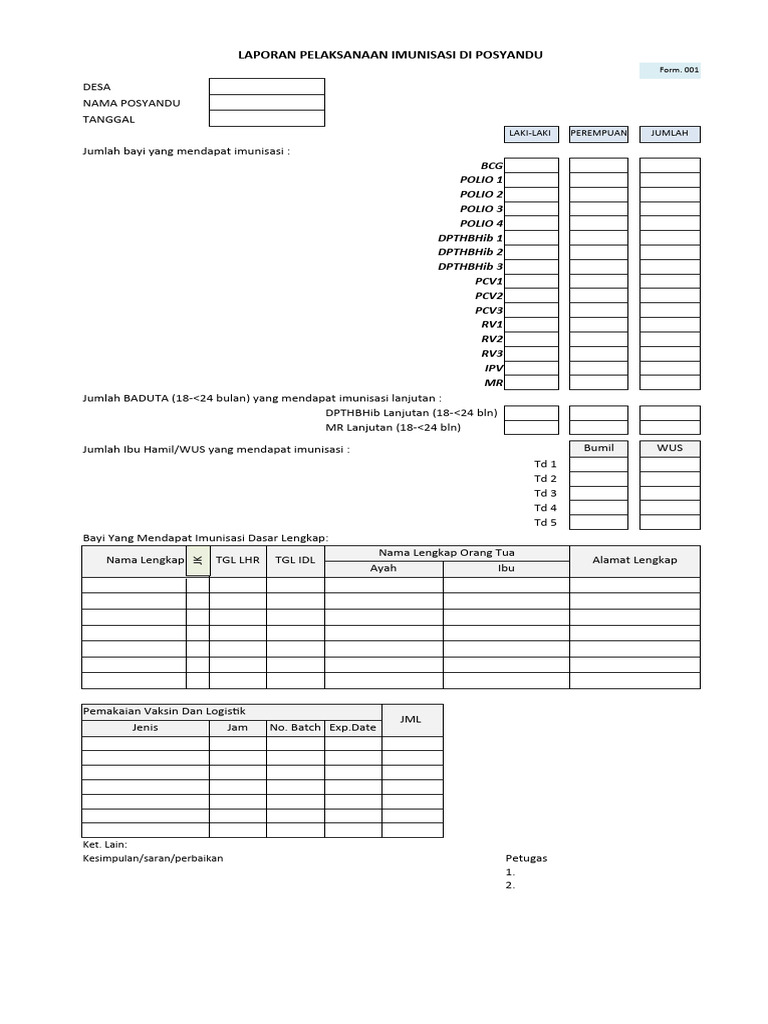 Format Laporan Posyandu | PDF