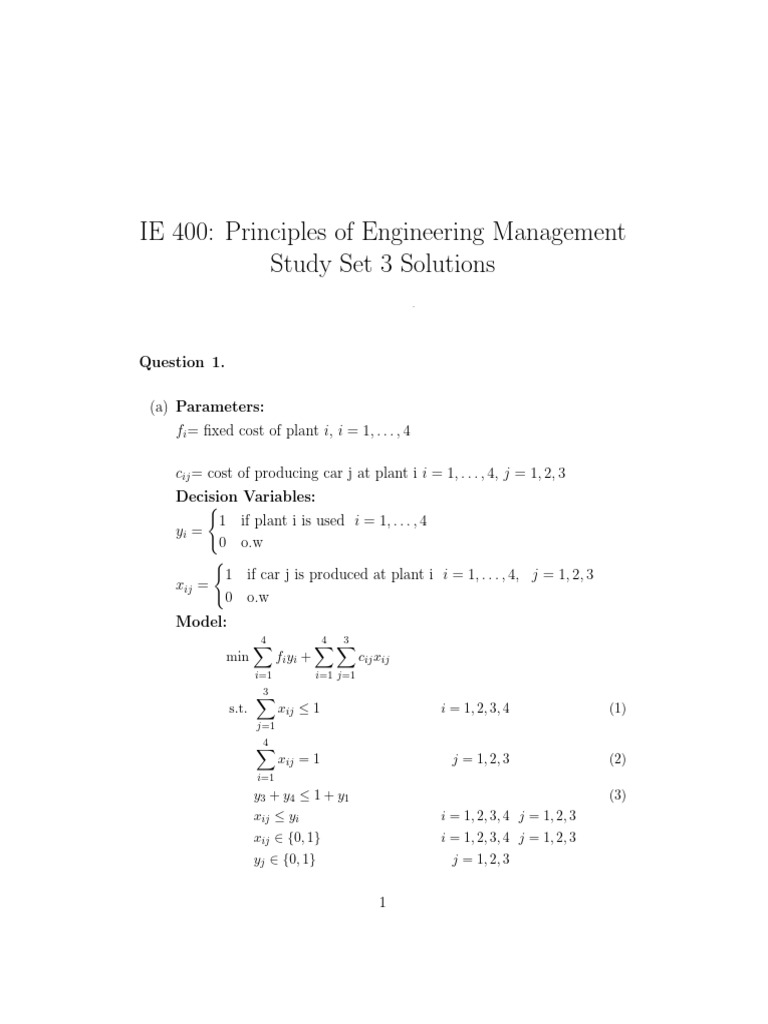 IE400 StudySet3 Key | PDF | Applied Mathematics | Algorithms
