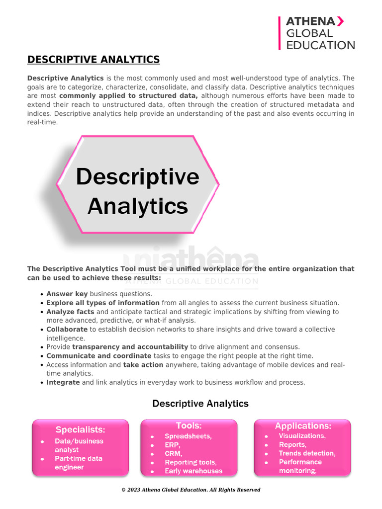Descriptive Analytics | PDF | Analytics | Data Descriptive Analytics | PDF | Analytics | Data